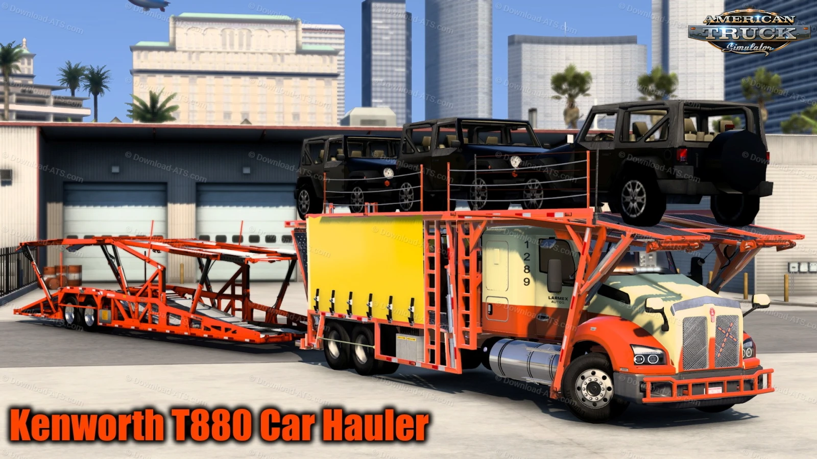Kenworth T880 Car Hauler + Trailer v2.0 (1.57.x) - ModsCloud.net