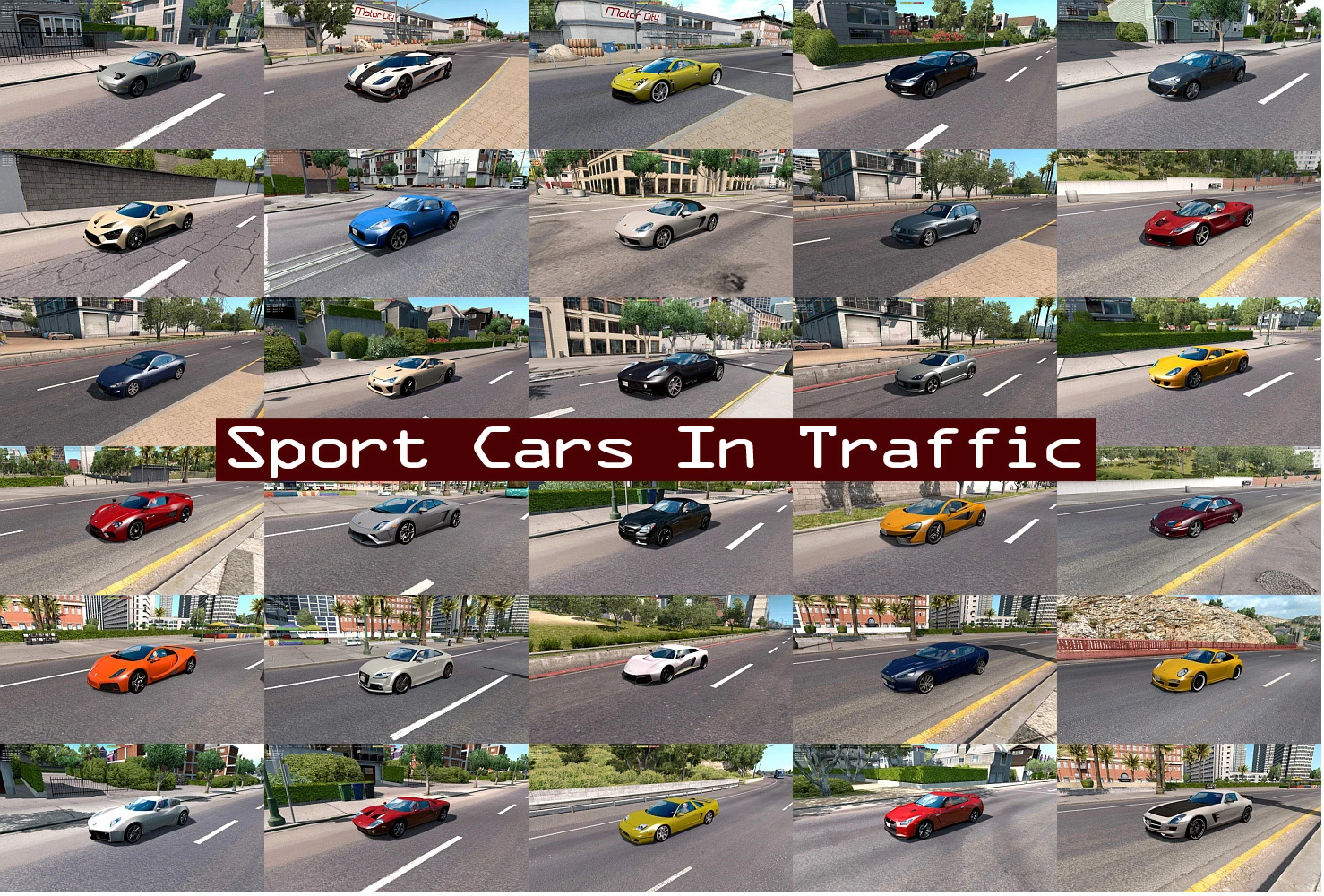 Sport Cars Traffic Pack (ATS) by TrafficManiac V12.7.12 – ModsCloud.net